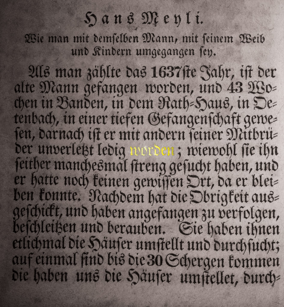 Reflections on the Martyrs (Hans Meyli) | Plain Values